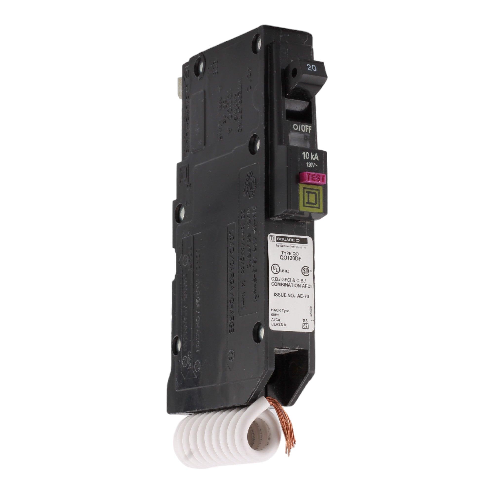 Square D QO QO120DF 20A 1P 120V AFCI/GFCI Circuit Breaker – RES LLC Store