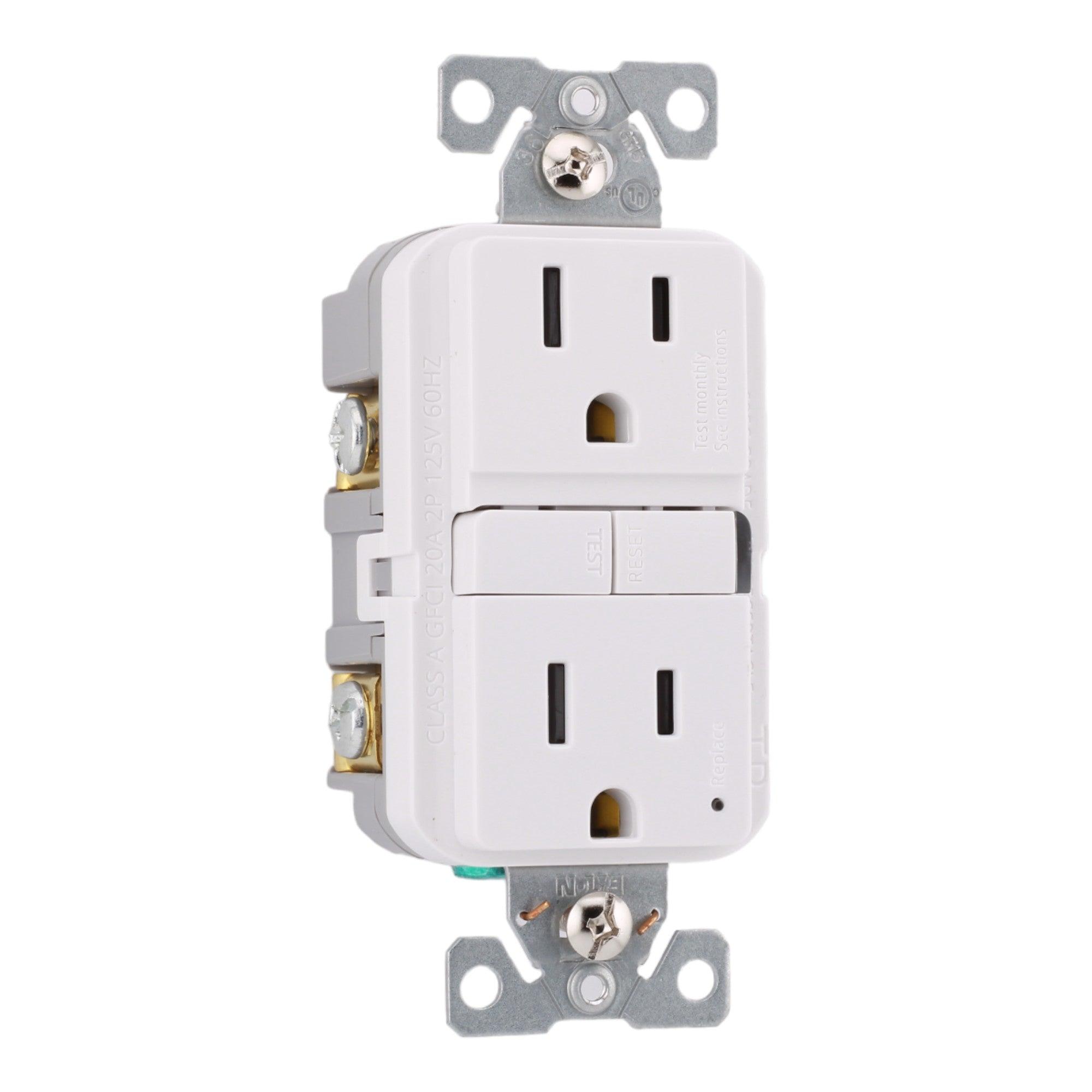 Eaton TRGF15W 15 Amp Tamper-Resistant GFCI Receptacle 125V, White, Sel ...