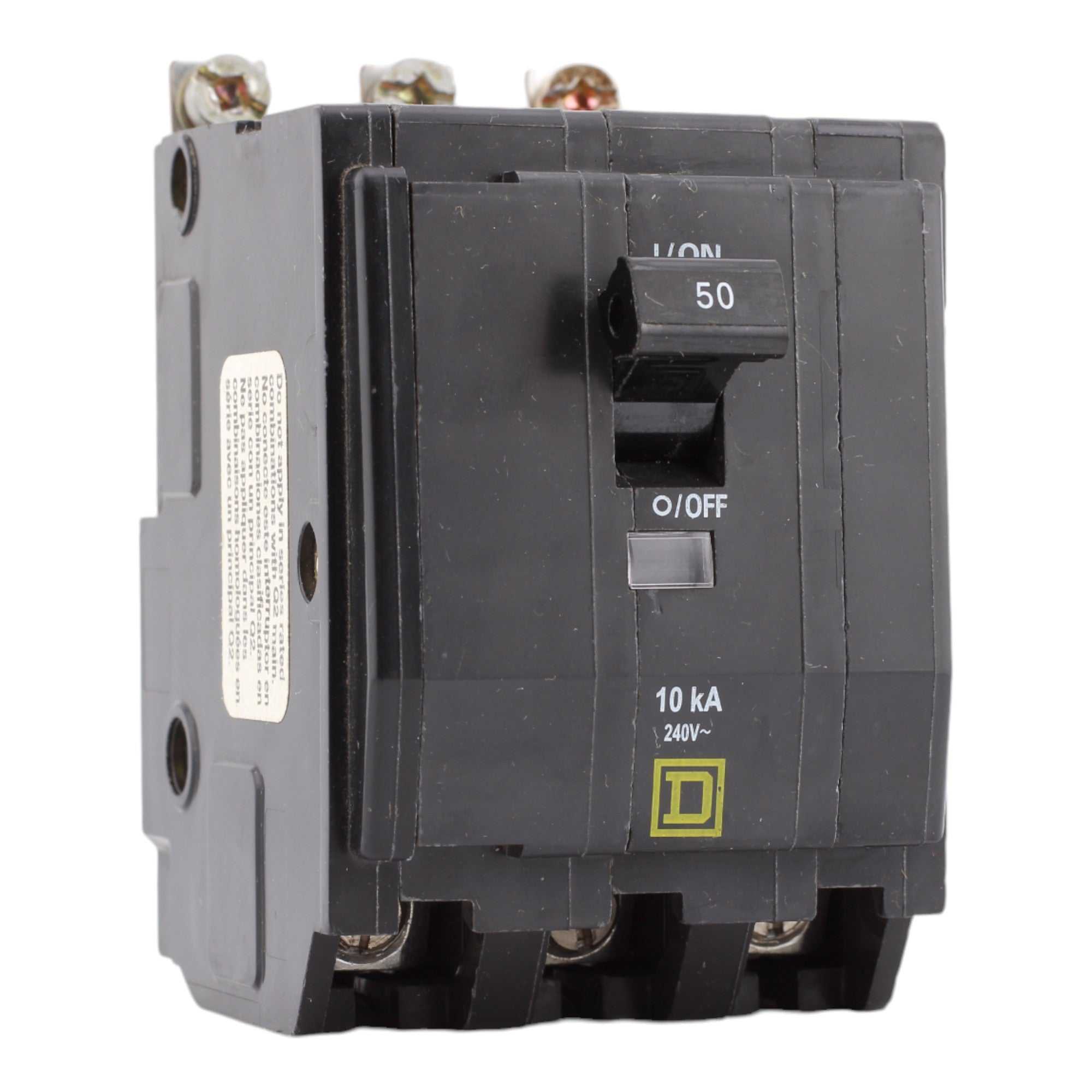 Square D QOB350 50 Amp 3 Pole 240V Standard Trip Bolt-On Circuit Break ...