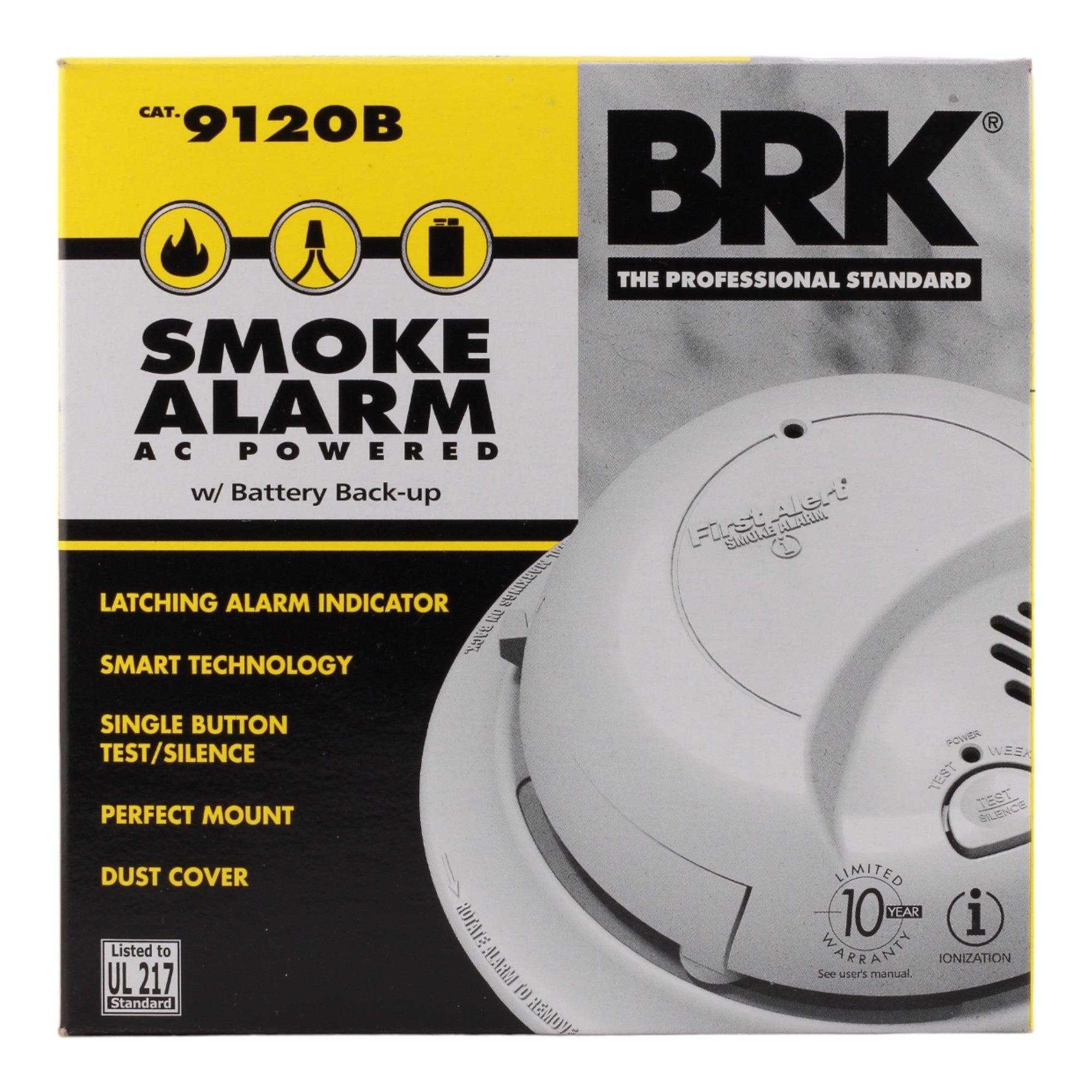BRK 9120B Hardwired 120V Ionization Smoke Alarm with 9V Battery – RES ...