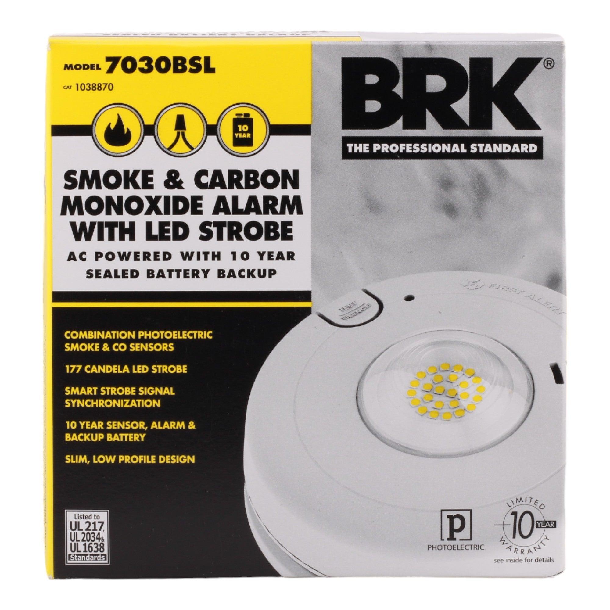 BRK 7030BSL Smoke and Carbon Monoxide Alarm with LED Strobe Light and ...