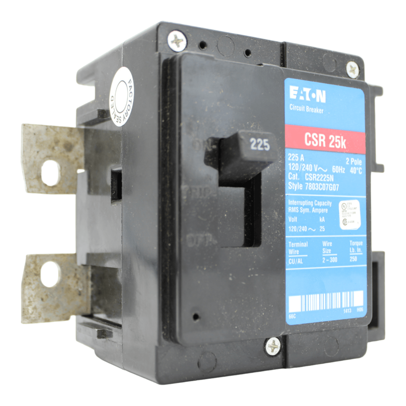 Eaton CH CSR2225N 225A 2P 120/240V Thermal-Magnetic Circuit Breaker ...