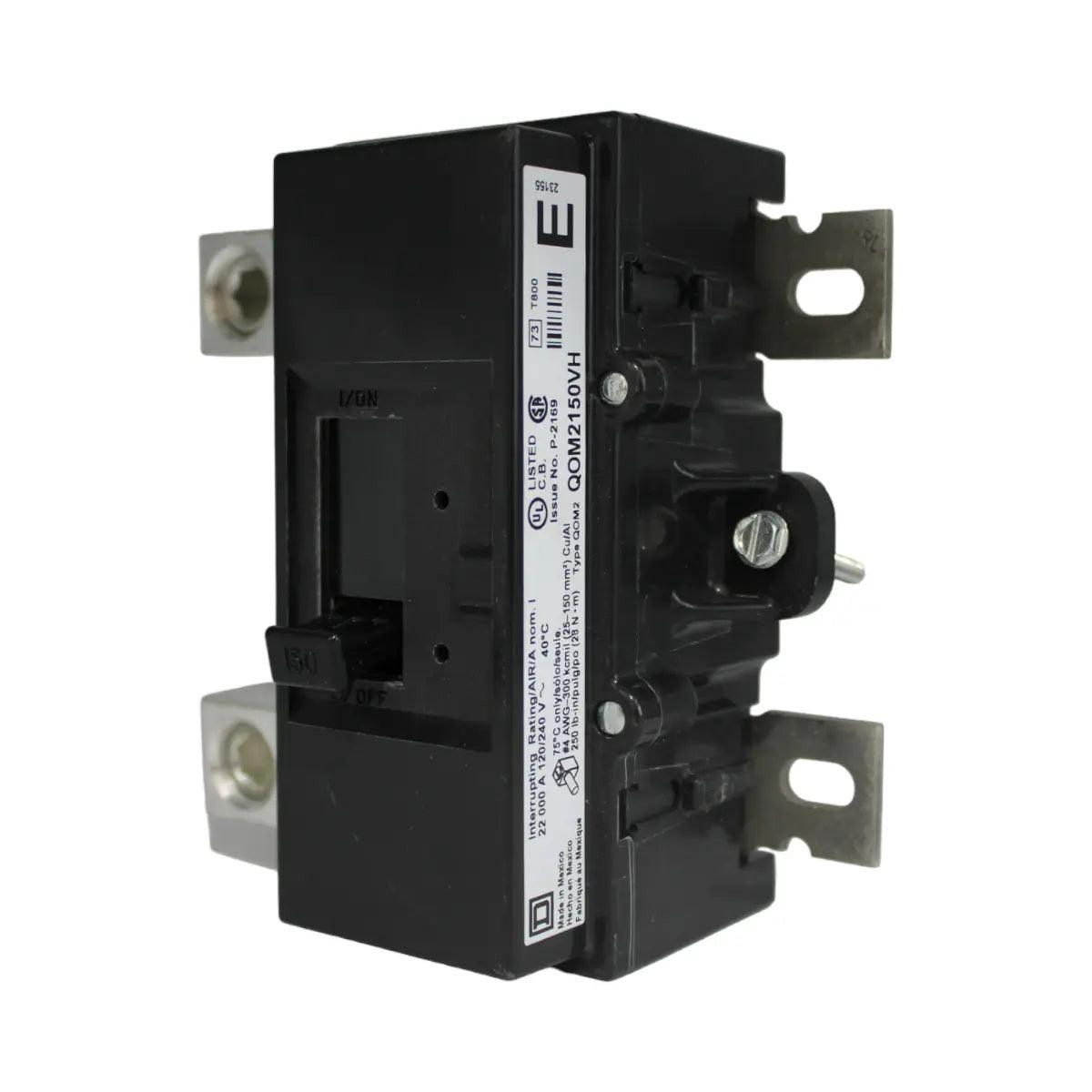 Square D QOM2150VH Main Breaker 150 Amps 240 Volts 2 Pole Bolt on UL L ...